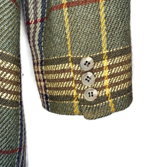 Emporio Armani | Jackets & Coats | Vintage Emporio Armani Made In Italy Olive Green Wool Plaid ...